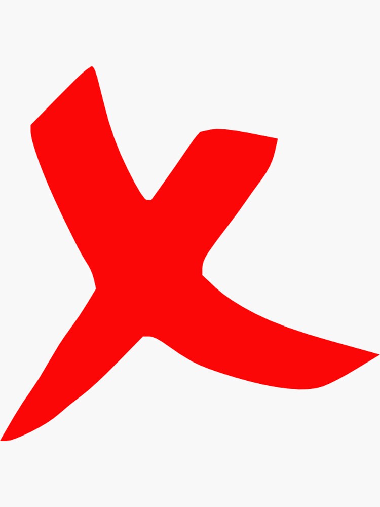 "red x" Sticker for Sale by followurpassion | Redbubble
