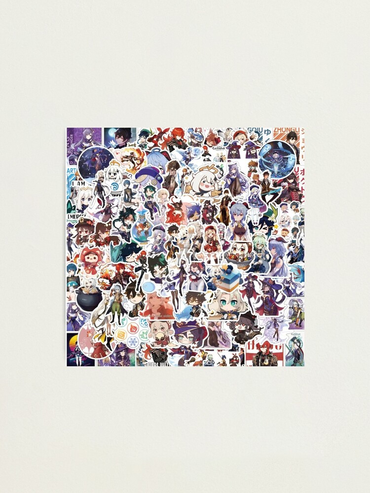 Lámina fotográfica «Collage de todos los personajes de Genshin Impact» de artwala74 | Redbubble