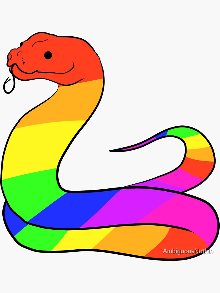 "Pride Snake-Gay" Sticker by AmbiguousNothin | Redbubble