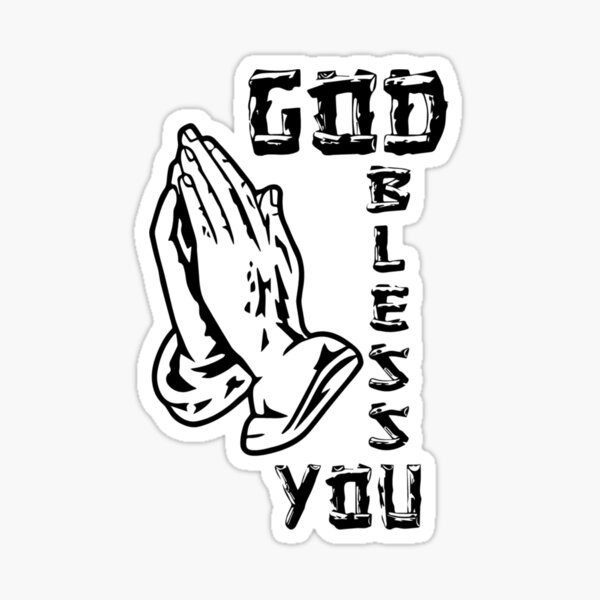 "Christian God Bless You Praying Hand" Sticker for Sale by Wear-Christ ...