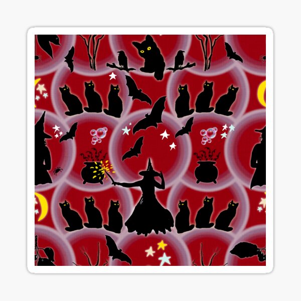"Hubble Bubble Witches and cats" Sticker for Sale by sueshormanart ...