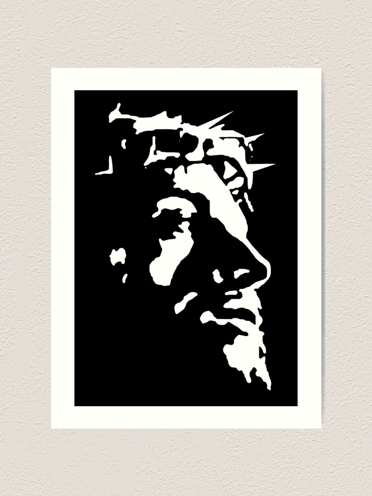 Jesus Face Stencil Buy Jesus On Cross With Face Expressionist,