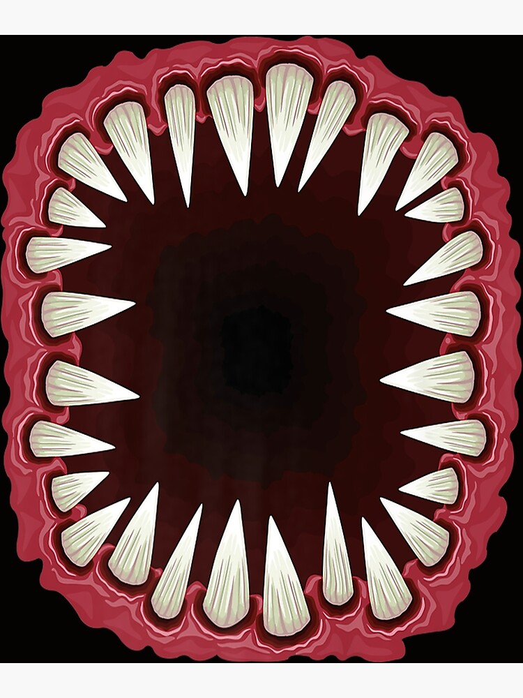 "Scary Horror Alien Monster Mouth Full Of Sharp Teeth Premium" Poster ...