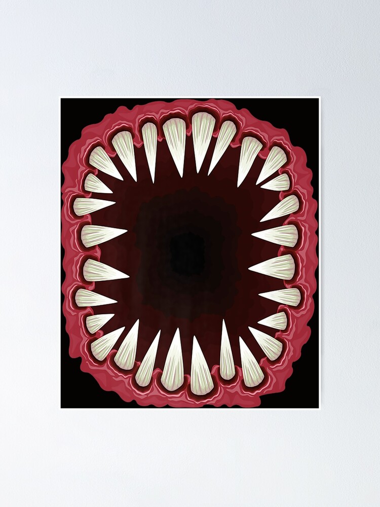 "Scary Horror Alien Monster Mouth Full Of Sharp Teeth Premium" Poster ...