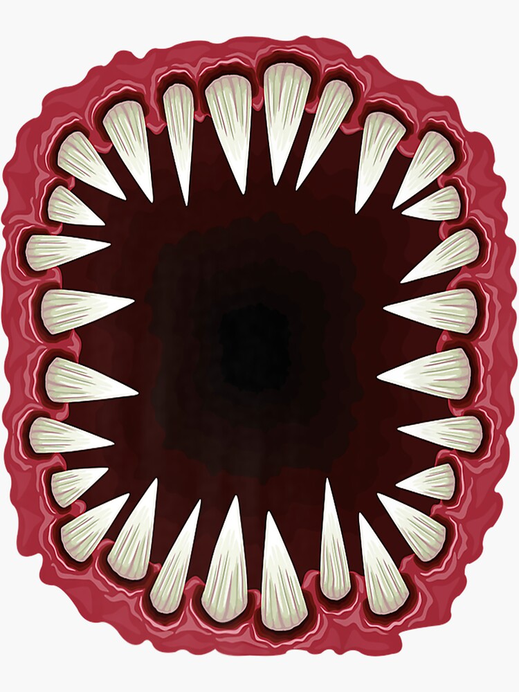 "Scary Horror Alien Monster Mouth Full Of Sharp Teeth Premium" Sticker ...