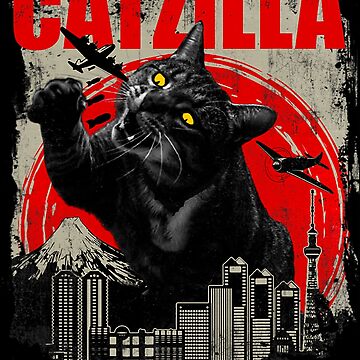 "Catzilla - Funny Cat Lover Kitten Kitty" Sticker for Sale by ...