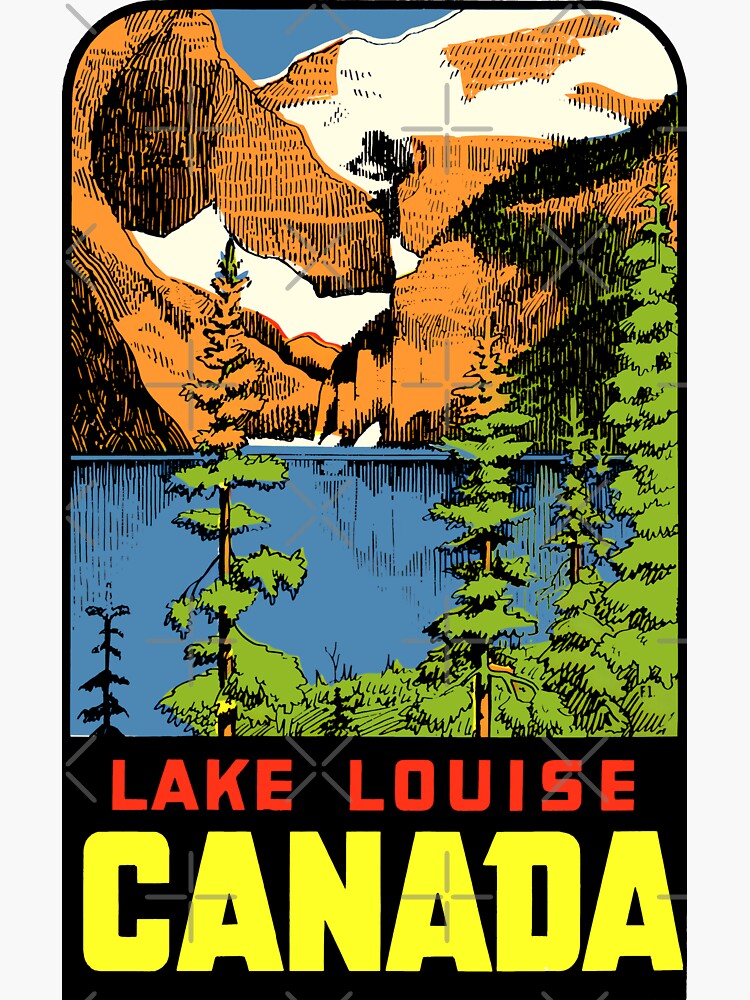 "Beautiful Lake Louise Vintage Travel Decal Retro Souvenir" Sticker for ...