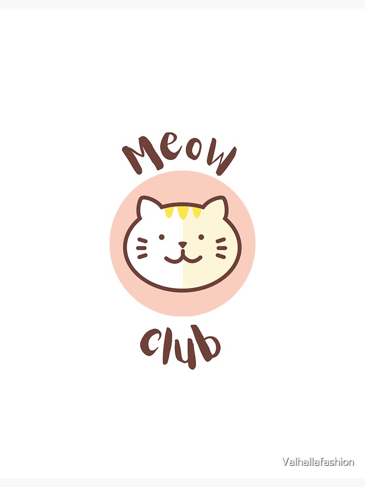 "Cute meow club design collection " Sticker for Sale by Valhallafashion ...