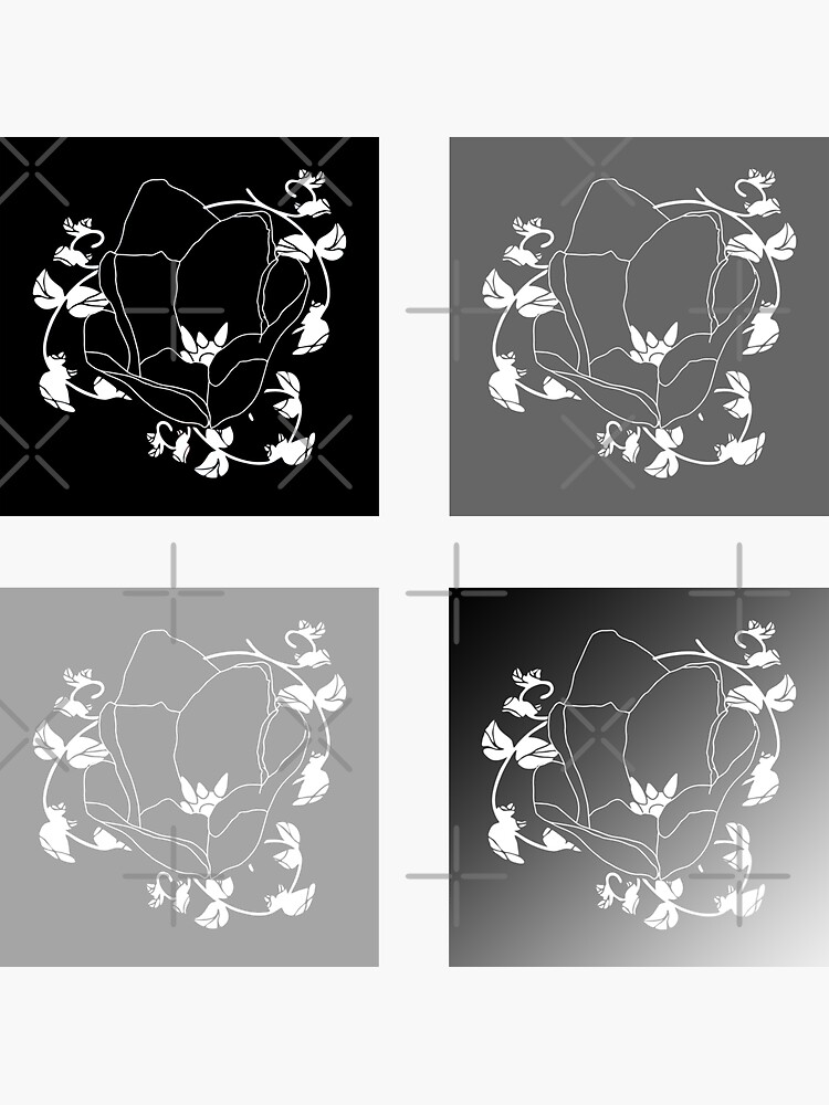 "Achromatic Colour Design I Vintage Floral Pattern I Monochromatic [Fun ...