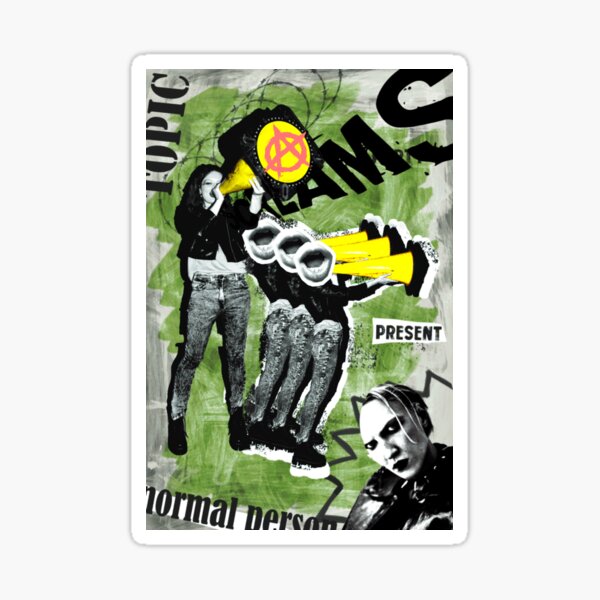 "Punk Rock style collage poster." Sticker for Sale by hypnotzd | Redbubble