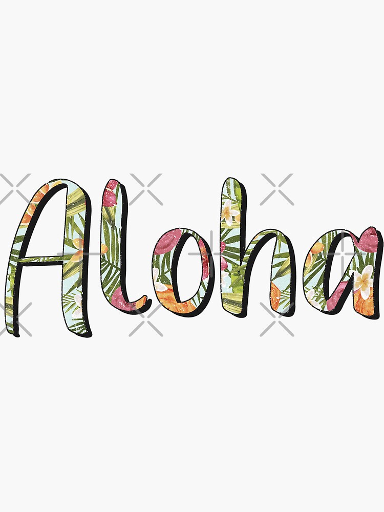 "Aloha Hawaii Plumeria " Sticker for Sale by AYAZOU | Redbubble