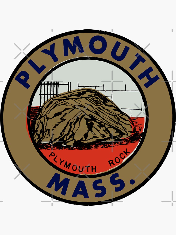"Plymouth Rock Massachussetts Vintage Travel Decal Retro Souvenir ...