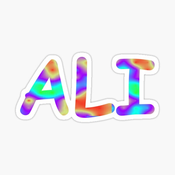 "First name: ALI" Sticker for Sale by HA-Design-Kunst | Redbubble