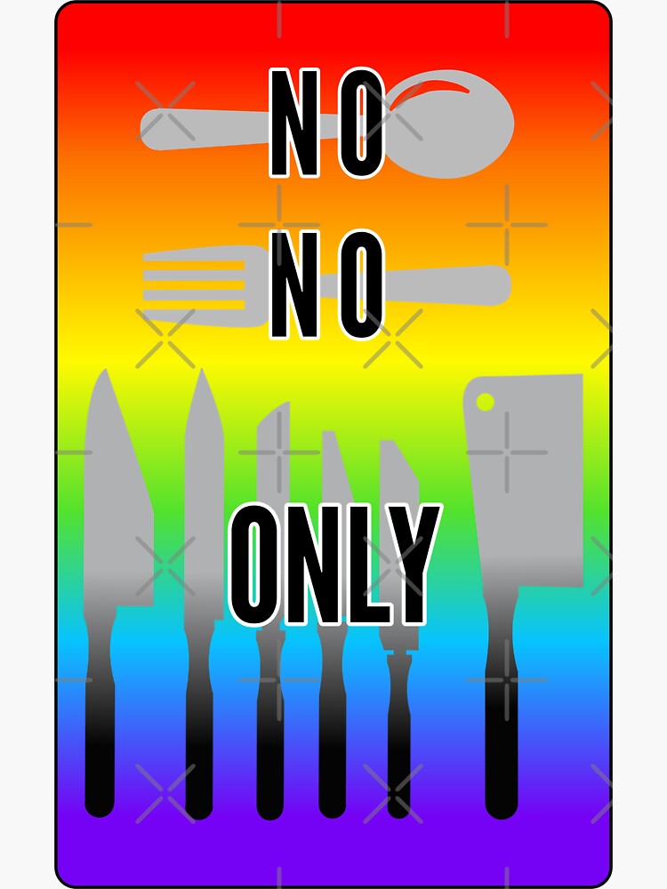 "No spoons" Sticker for Sale by DLKaleidoscope | Redbubble