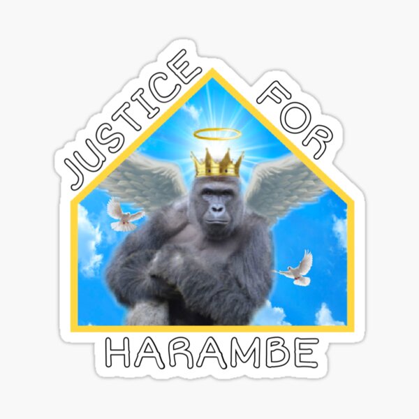 "JUSTICE FOR HARAMBE" Sticker for Sale by raccoonhunter69 | Redbubble