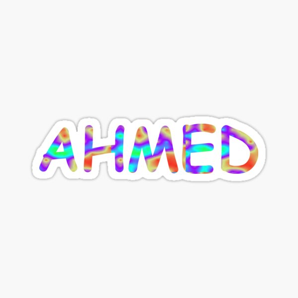 "First name: AHMED" Sticker for Sale by HA-Design-Kunst | Redbubble