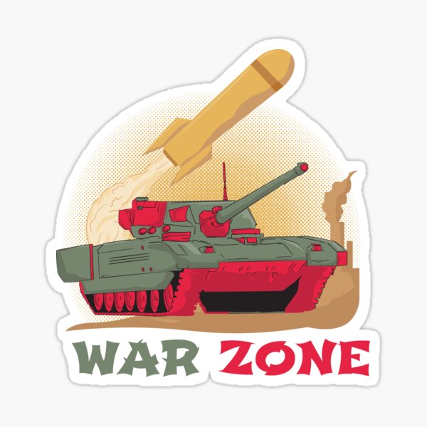 "War zone - tank and missile " Sticker for Sale by ranggalangit | Redbubble