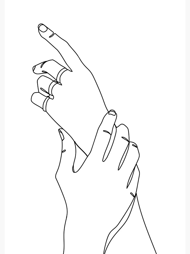"Hands line art" Sticker for Sale by Tinteria | Redbubble