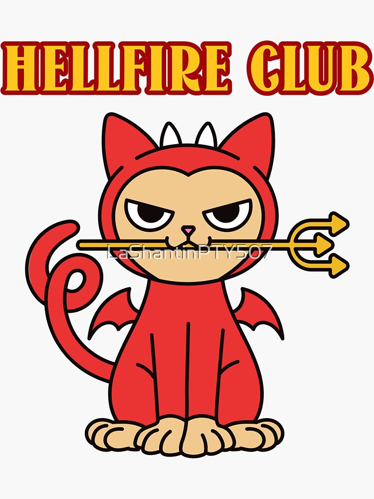 "Hellfire Cat Club - Stranger Things" Sticker for Sale by ...