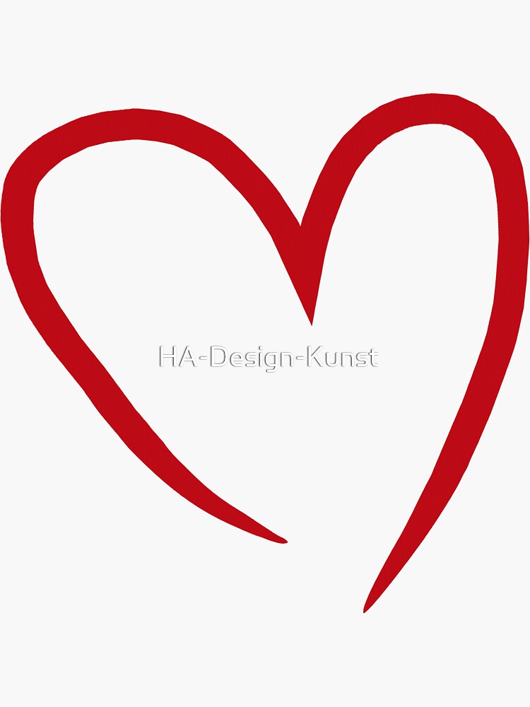 "Red open heart." Sticker for Sale by HA-Design-Kunst | Redbubble