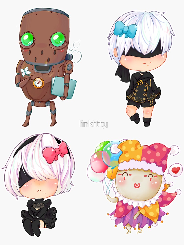 "Nier automata sticker set chibi" Sticker for Sale by linkitty | Redbubble