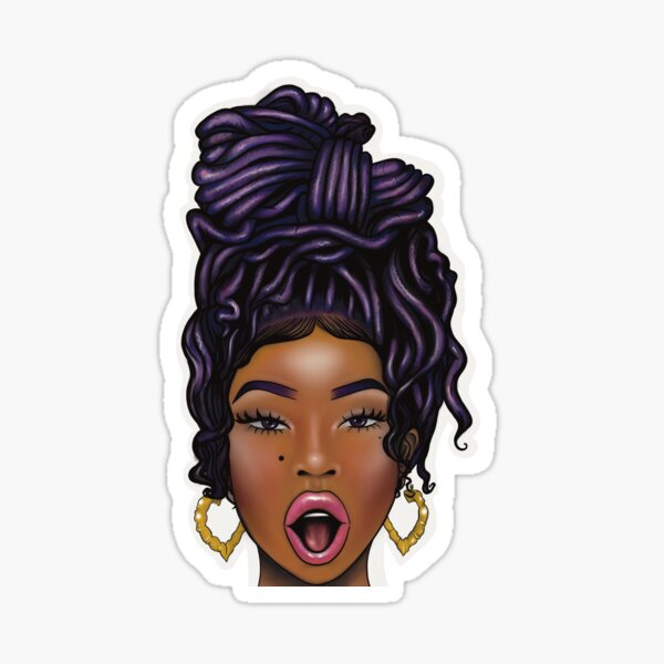 "Purple Dread Baddie " Sticker for Sale by BearTingz | Redbubble