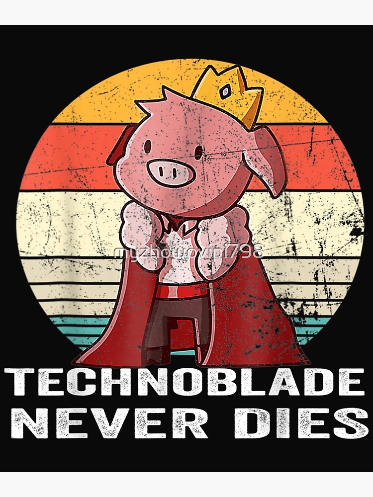 "Vintage Style Technoblade Never Dies Merch Cosplay" Art Print for Sale ...