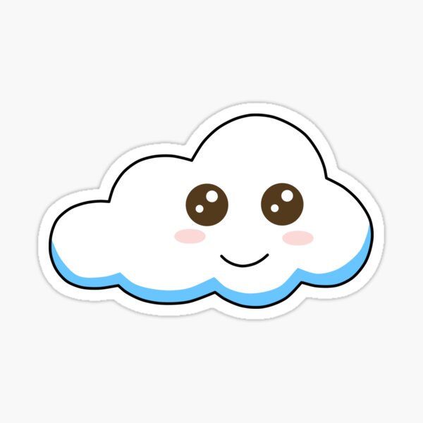 "Kawaii Cloud With Cute Smile" Sticker for Sale by CreativeCranium | Redbubble