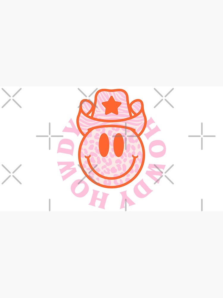 "HOWDY YALL | Preppy Aesthetic Smiley Face with Leopard Texture Zebra ...