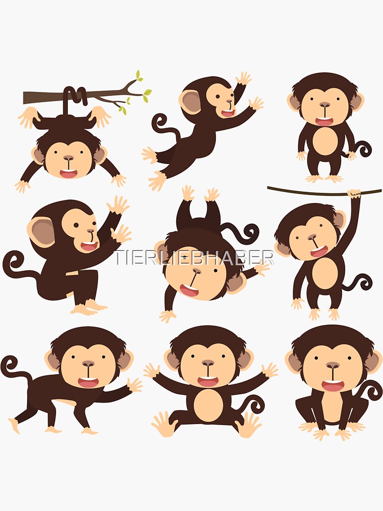 "Monkey" Sticker for Sale by TIERLIEBHABER | Redbubble