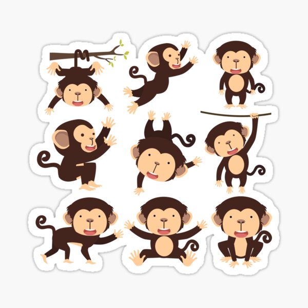 "Monkey" Sticker for Sale by TIERLIEBHABER | Redbubble