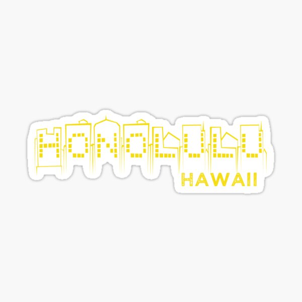"Hawaiian Vacation Aloha State Honolulu Skyline Art Hawaii product ...