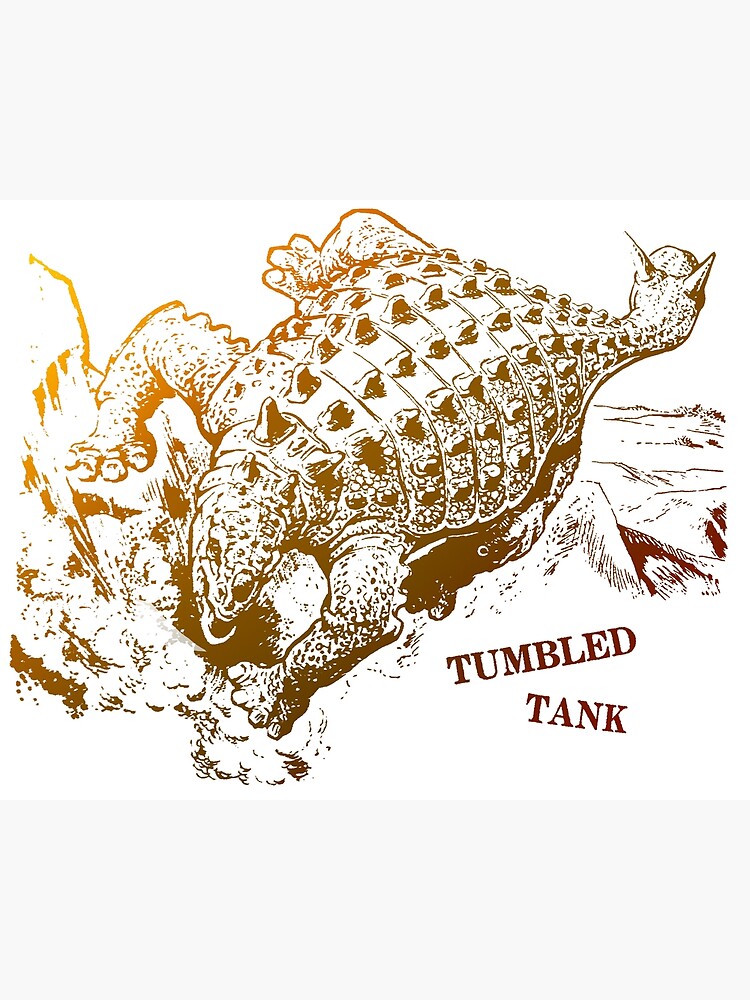 "TUMBLE TANK Scolosaurus ankylosaurus dinosaur falling in brown" Poster ...