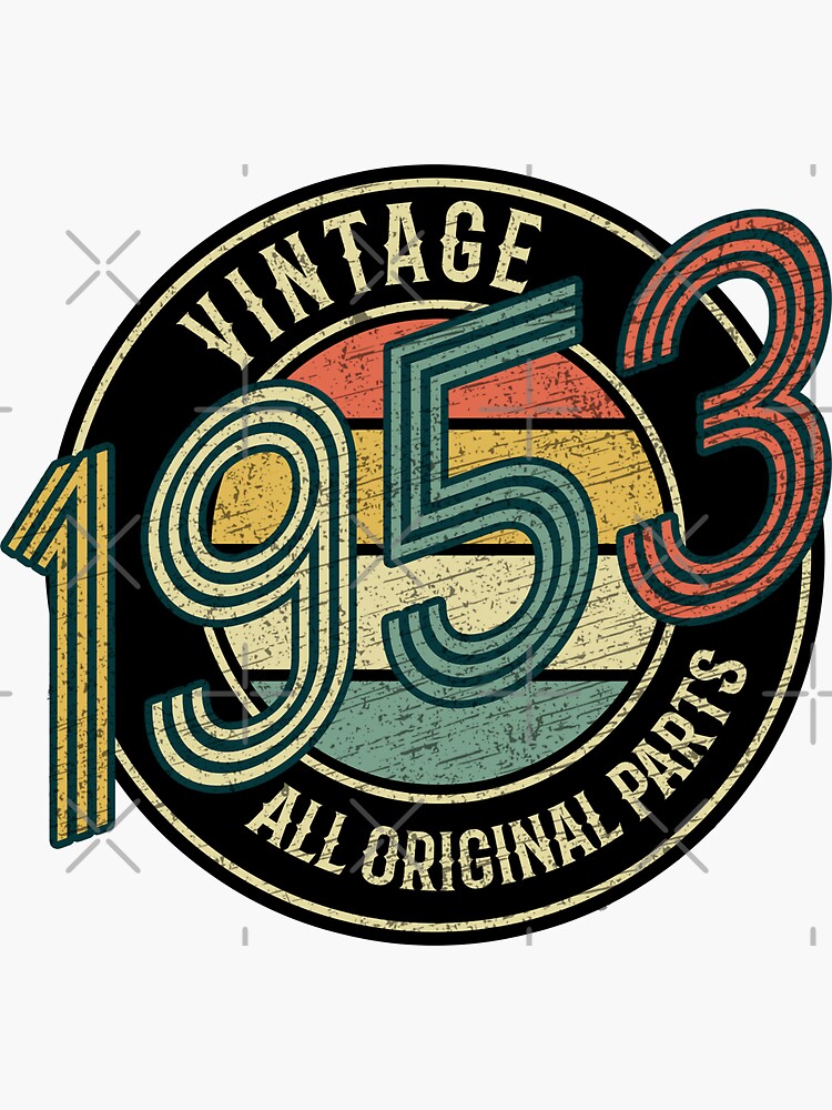 "Vintage 1953 Retro Number - All Original Parts" Sticker for Sale by ...