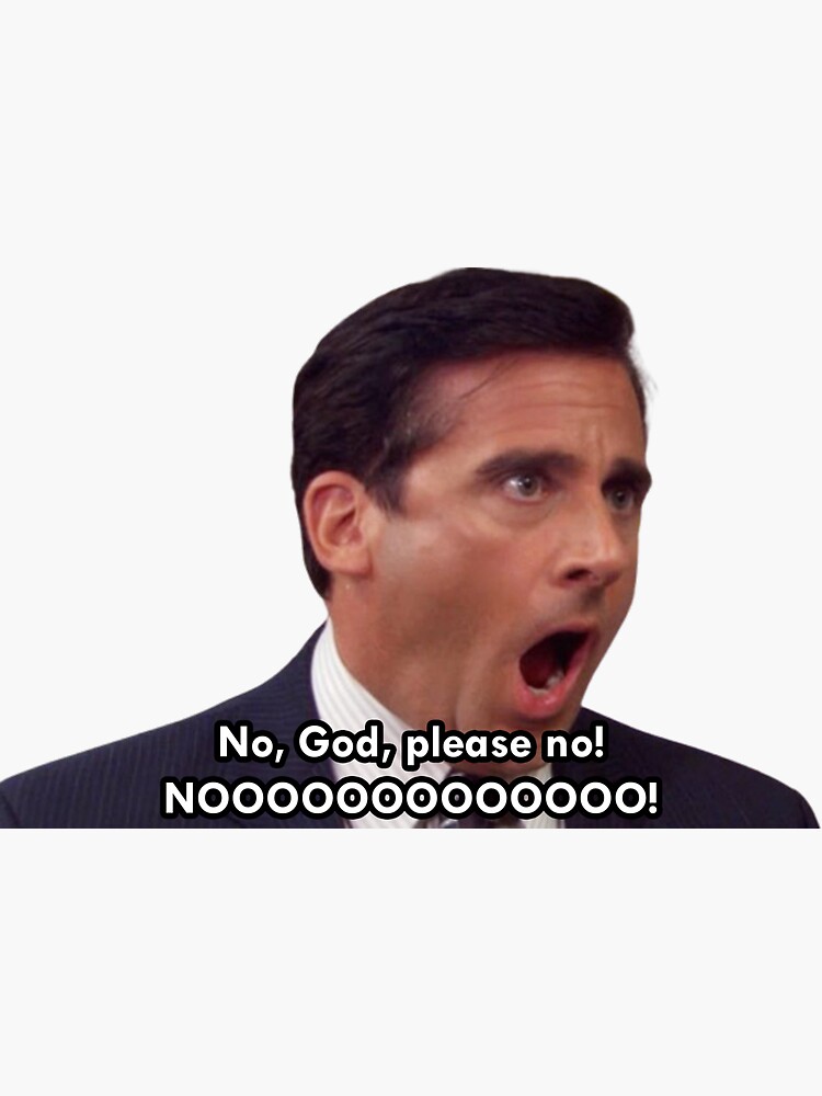 "No, God, please no!" Sticker by UrumiK | Redbubble