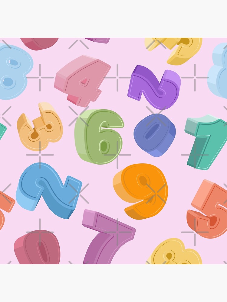 Lámina fotográfica «números de dígitos pastel con diseño de fondo rosa ...