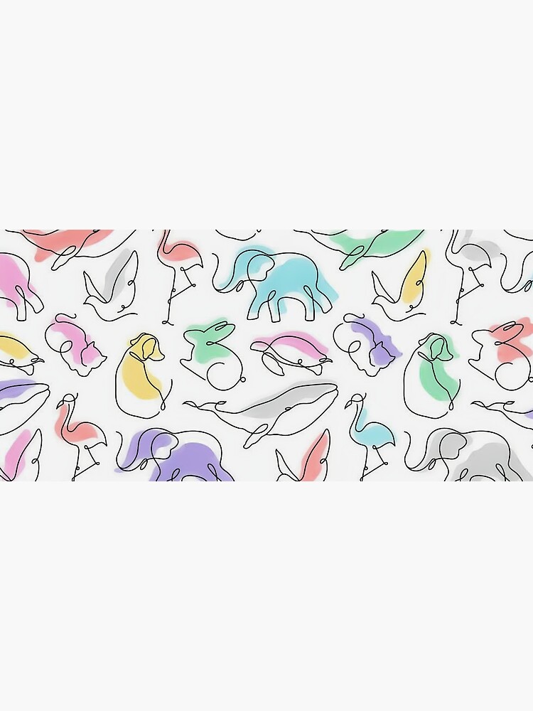 "Colored Animal Line Art" Sticker for Sale by Qu1xer | Redbubble