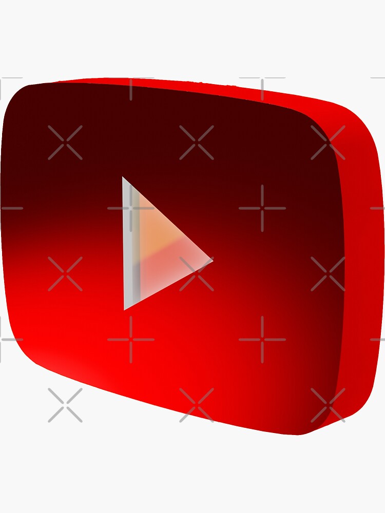"3D Logo Youtube" Sticker for Sale by CocSwing | Redbubble