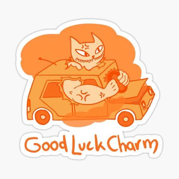 "GOOD LUCK CHARM" Sticker for Sale by GrannyNyan | Redbubble
