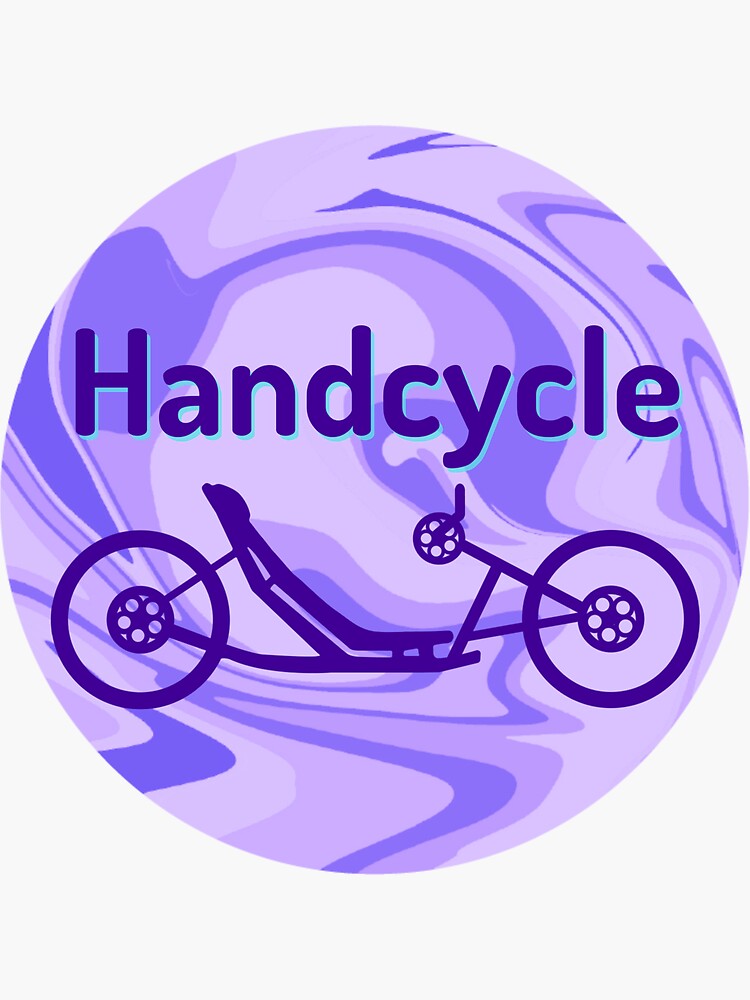 "Recumbent Life Design - Handcycle Purple Round" Sticker for Sale by ...