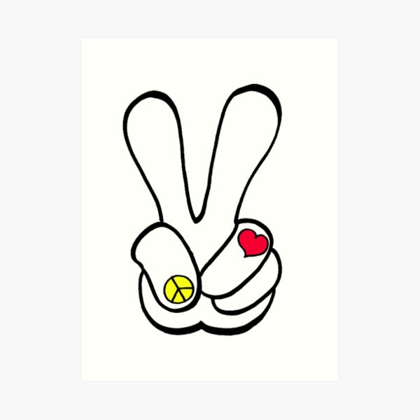 "Orange and Teal VSCO Peace Hands" Art Print for Sale by Stevenobinsun ...