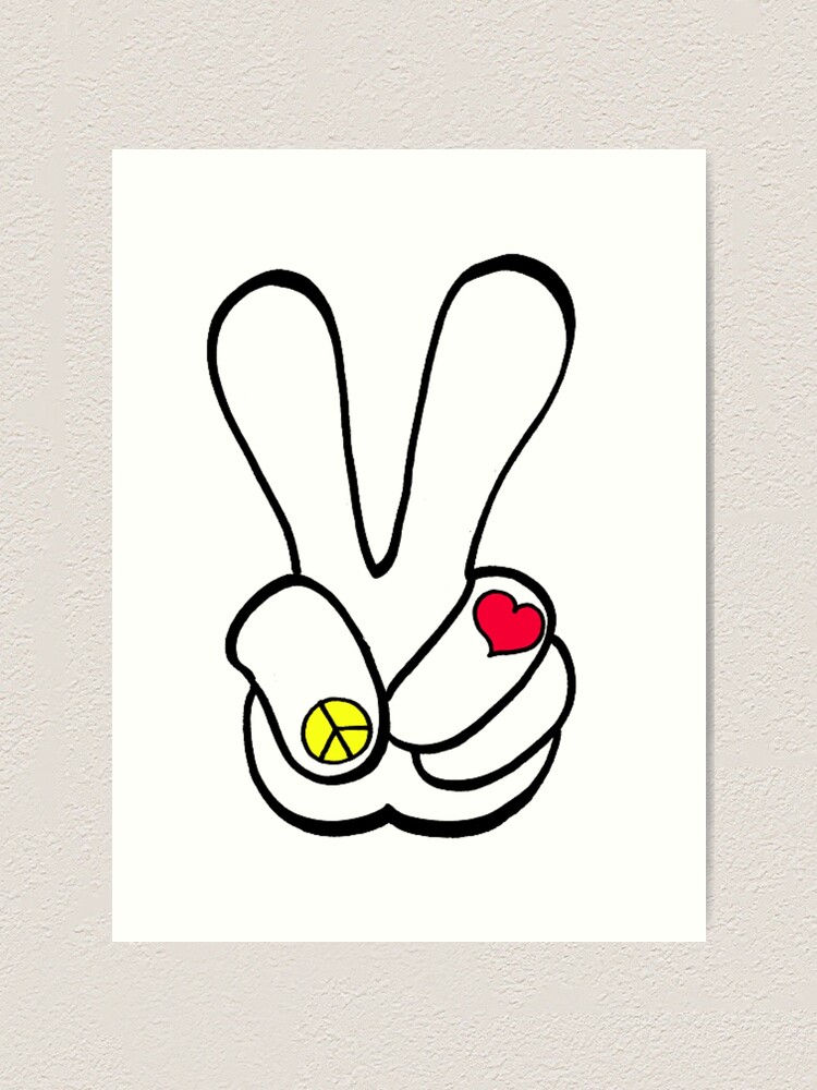 "Orange and Teal VSCO Peace Hands" Art Print for Sale by Stevenobinsun ...