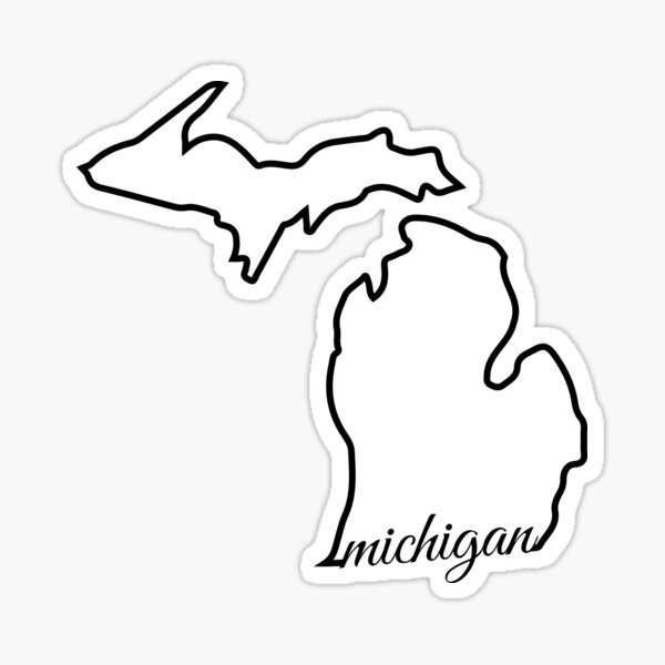 "Michigan state outline" Sticker for Sale by PepaAnaRB | Redbubble
