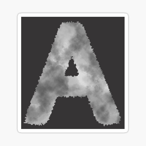 "BLACK N WHITE COOL SMOKY ALPHABET PRINT " Sticker for Sale by ARTATTV ...