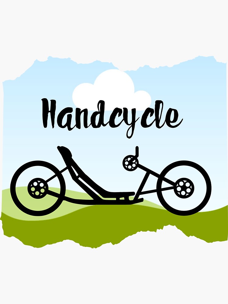 "Recumbent Life Design - Handcycle Hilly Fun" Sticker for Sale by ...