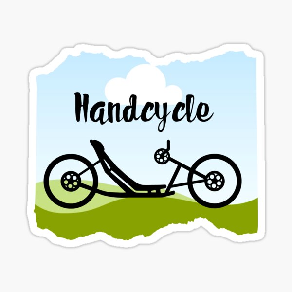 "Recumbent Life Design - Handcycle Hilly Fun" Sticker for Sale by ...