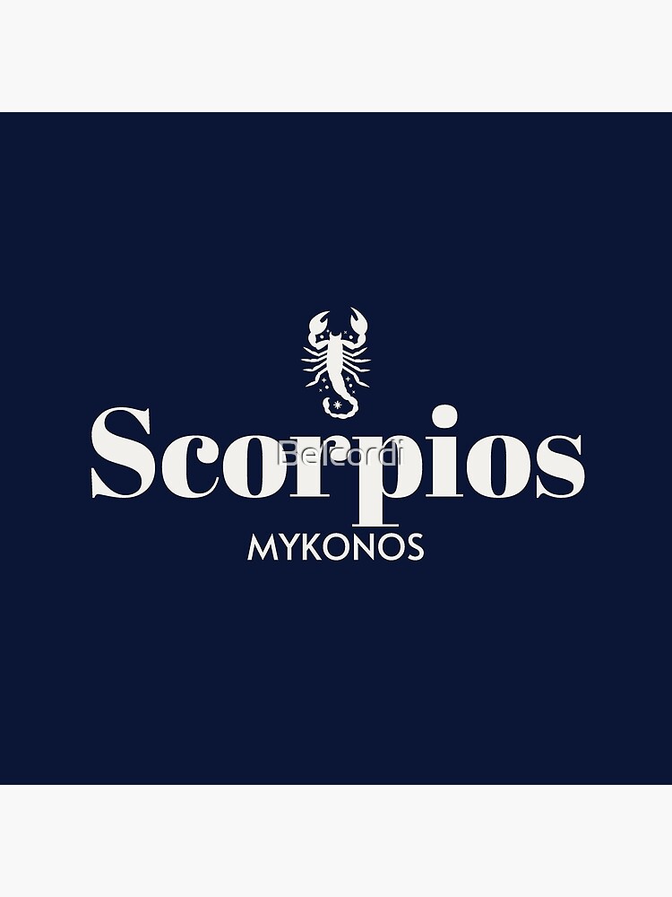 "Scorpios Beach Club, Mykonos, Greece (white)" Poster for Sale by ...