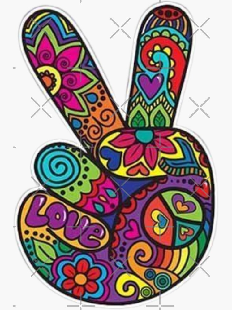 "Orange and Teal VSCO Peace Hands" Sticker for Sale by Stevenobinsun ...