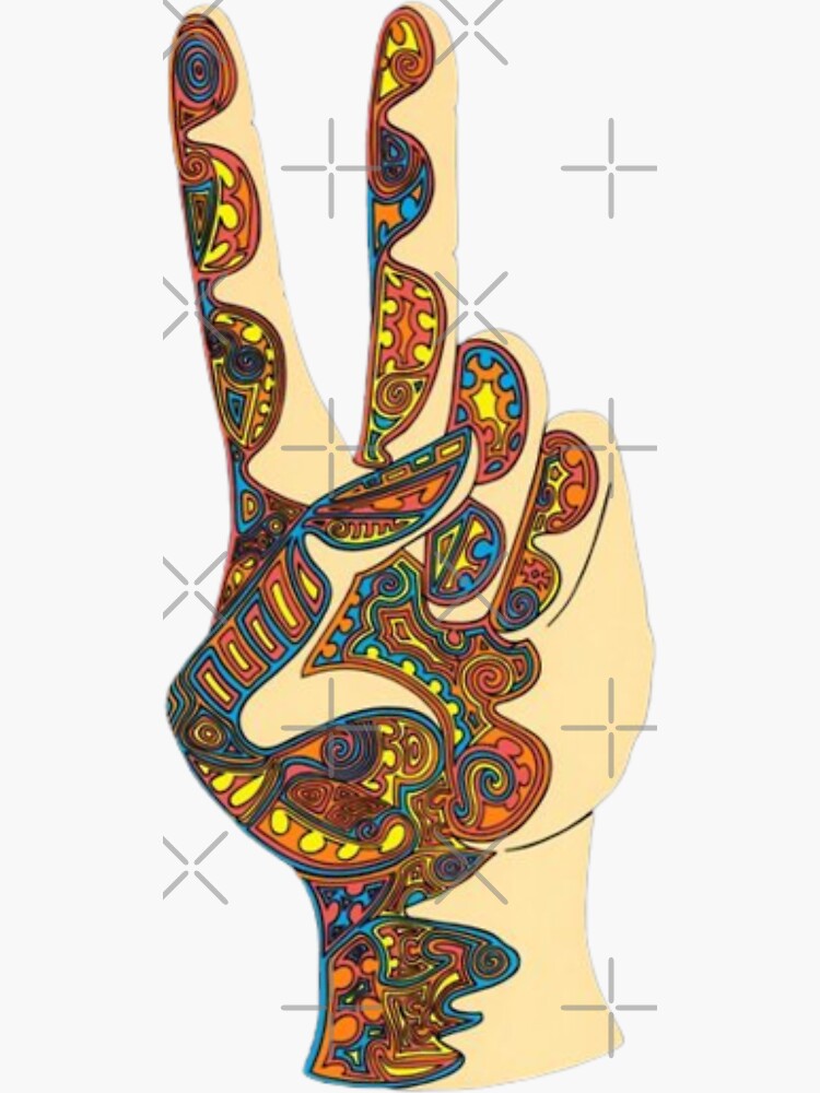 "Orange and Teal VSCO Peace Hands" Sticker for Sale by Stevenobinsun ...