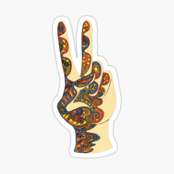 "Orange and Teal VSCO Peace Hands" Sticker for Sale by Stevenobinsun ...